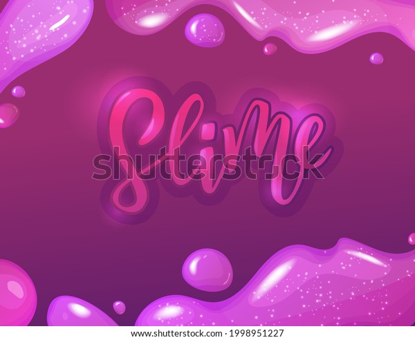 Slime Hand Lettering Text Bright Pink Stock Vector (Royalty Free ...