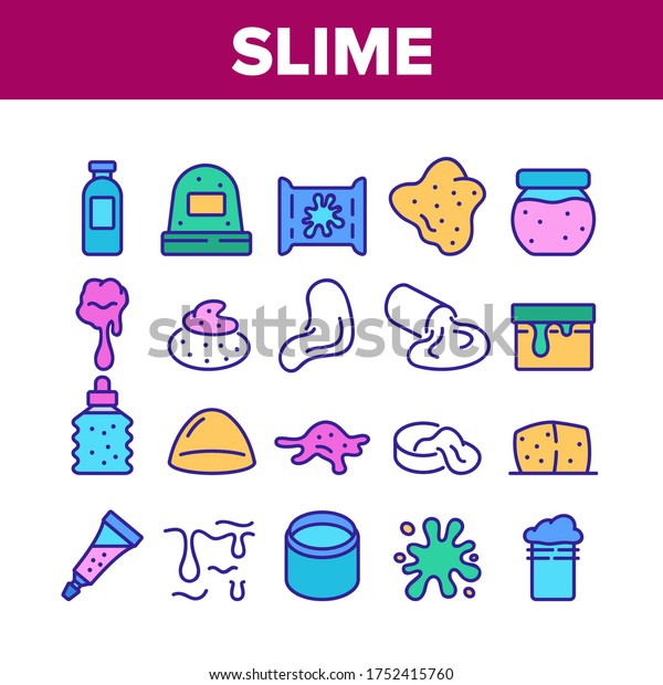 Slime Mucus Liquid Collection Icons Set Stock Vector (Royalty Free ...
