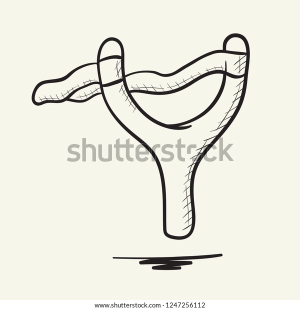 Slingshot Hand Drawn Vector Illustration Stock Vector (Royalty Free ...
