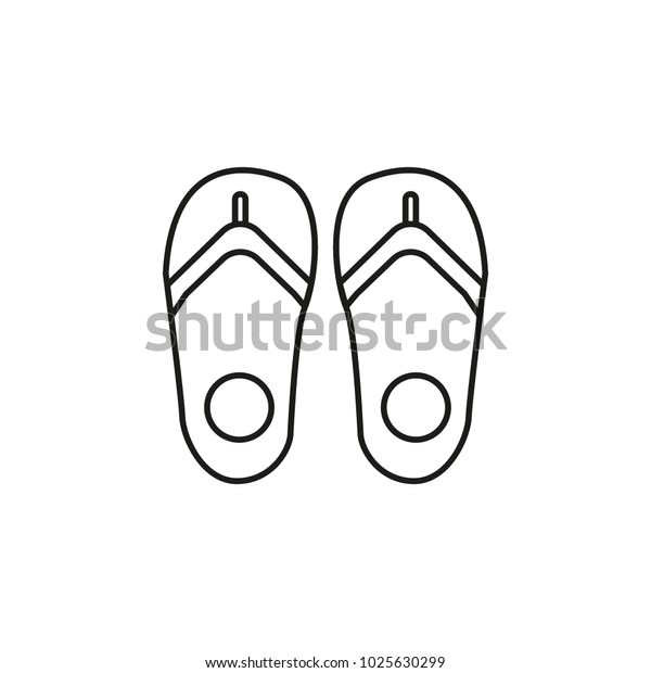 Slippers Outline Icon Slippers Vector Illustration Stock Vector ...