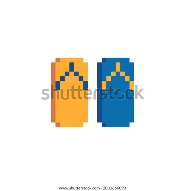 Slippers Pixel Art Icon Design Stickers Stock Vector (Royalty Free ...