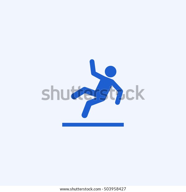 Slippery Floor Icon Isolated White Background Stock Vector (Royalty ...