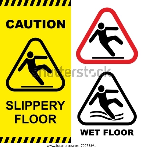 Slippery Floor Surface Warning Sign Vector Stock Vector (Royalty Free ...