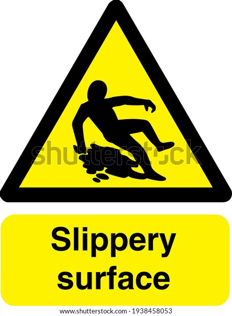 Slippery Surface Yellow Black Sign Board Stock Vector (Royalty Free ...