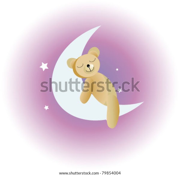 Slippy Teddy Bear Slipping On Moon Stock Vector (Royalty Free) 79854004 ...