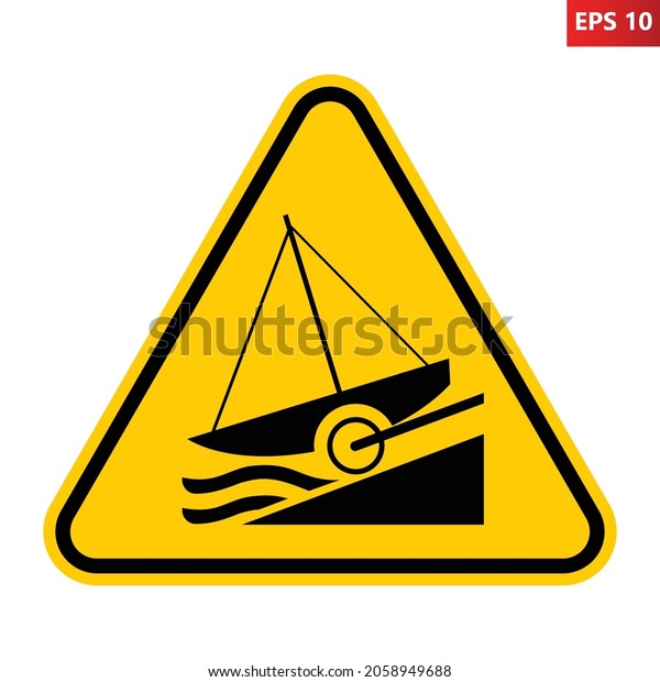 Slipway Warning Sign Vector Illustration Yellow Stock Vector (Royalty ...