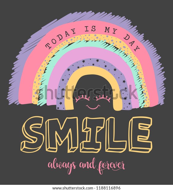Slogan Hand Drawing Rainbow Vector Stock Vector (Royalty Free) 1188116896
