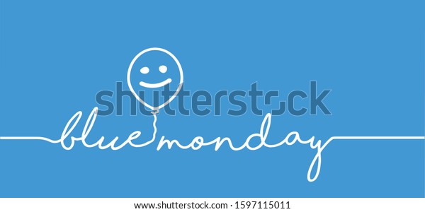 Slogan Hello Happy Blue Monday Smile: เวกเตอร์สต็อก (ปลอดค่าลิขสิทธิ์ ...