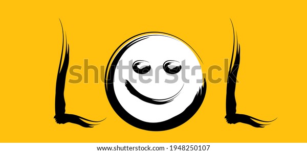 Slogan Lol Vector Cartoon Laughing Sign Stock Vector (Royalty Free ...