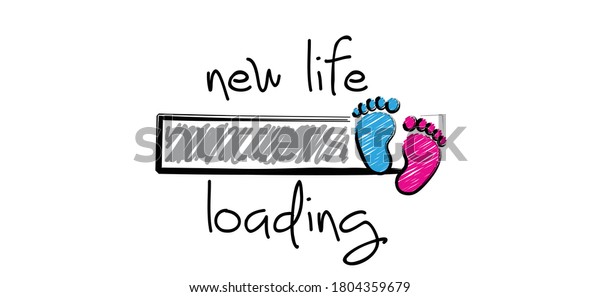 Slogan New Life Loading Download Bar Stok Vektör (Telifsiz) 1804359679 ...