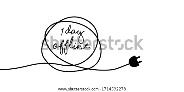 Slogan Offline Day Funny Vector Motivation Stock Vector (Royalty Free ...