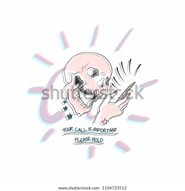 Slogan Skull Phone Vector Typography T Stock Vector (Royalty Free ...
