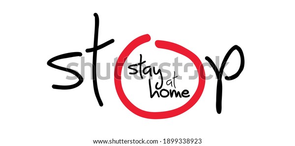 Slogan Stop Stay Home Stop Spread Stock Vector (Royalty Free ...