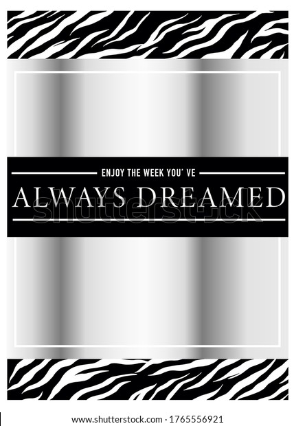 Slogan Zebra Stripe Frame Foil Texture Stock Vector (Royalty Free ...
