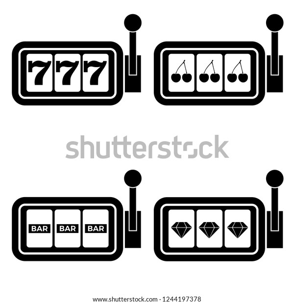 Slot Machine Icon Logo On White Stock Vector (Royalty Free) 1244197378 ...