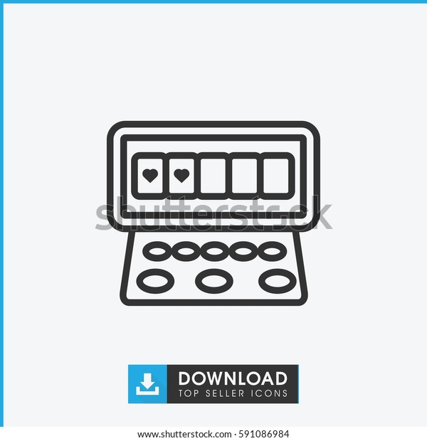 Slot Machine Icon Simple Outline Slot Stock Vector (Royalty Free ...
