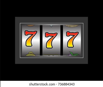 Slot Machine Showing Three Number Seven Stock Illustration 761637238