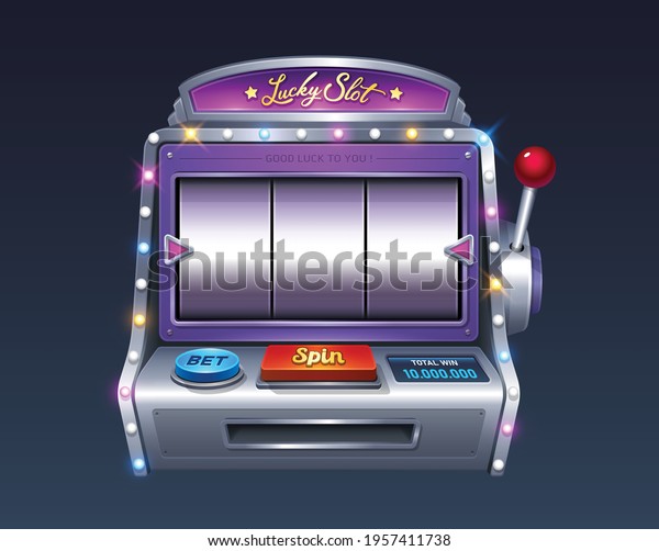 Slot Machine Vector Realistic Silver Lucky 库存矢量图（免版税）1957411738