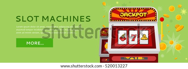 Slot Machine Web Banner Isolated On Stock Vector (Royalty Free) 520013227