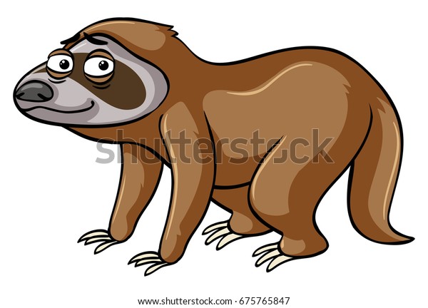Sloth Sad Face Illustration Stock Vector (Royalty Free) 675765847 ...