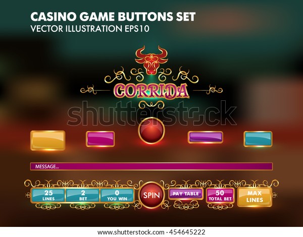 Slots Game Template Casino Game Buttons Stock Vector (Royalty Free ...