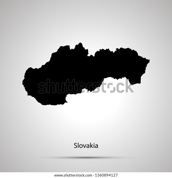Slovakia Country Map Simple Black Silhouette: เวกเตอร์สต็อก (ปลอดค่า ...