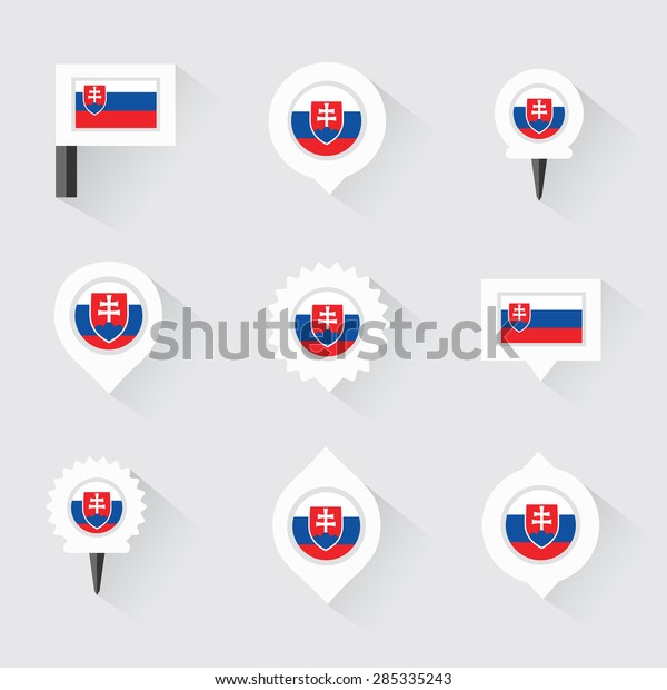 Slovakia Flag Pins Infographic Map Design 库存矢量图（免版税）285335243 ...