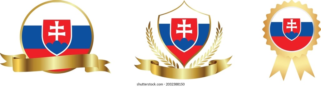 Slovakia Flags Symbols Countries Map Stock Vector (Royalty Free ...