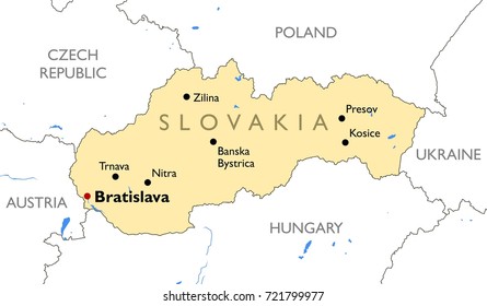 Slovakia Map Vector Detailed Color Slovakia Stock Vector (Royalty Free ...