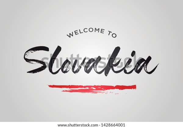 Slovakia Welcome Word Text Creative Handwritten Stock Vector (Royalty ...