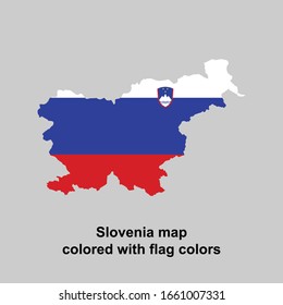 Slovenia Map Colored Flag Colors Isolated Stock Vector (Royalty Free ...