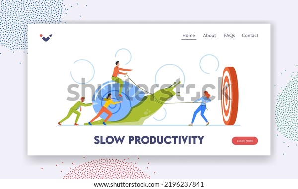 Slow Productivity Landing Page Template Unproductive Stock Vector ...