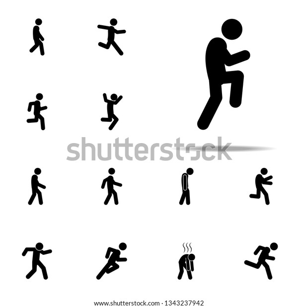 Slowly Sneaking Icon Walking Running People Stock Vector (Royalty Free ...