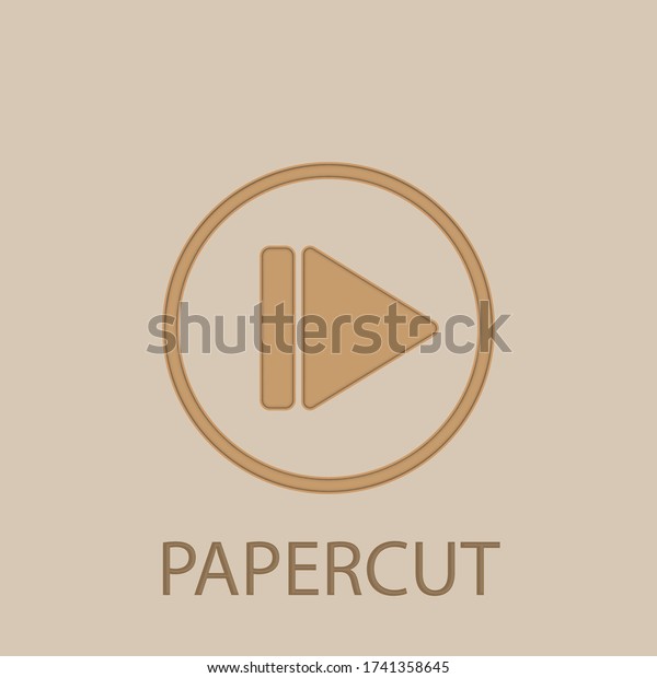 Slowmotion Sign Papercut Icon Simple Glyph Stock Vector (Royalty Free ...
