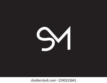 Sm Creative Monogram Minimalist Logo Design Stock Vector (Royalty Free ...
