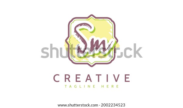 Sm Initials Handwriting Logo Vector Stock Vector (Royalty Free ...