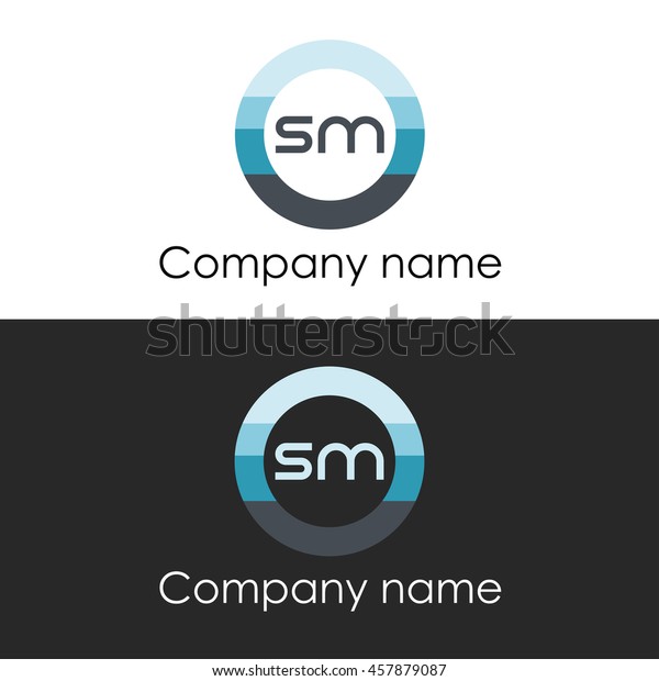 Sm Letter Circle Shape Icon Logo Stock Vector (Royalty Free) 457879087