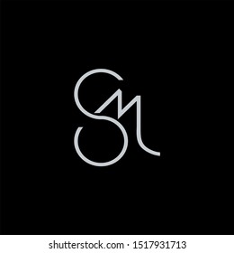 Sm Letter Monogram Abstrac Concept Style Stock Vector (Royalty Free ...