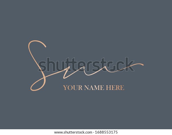 Sm Monogram Logotypographic Icon Calligraphic Script Stock Vector ...