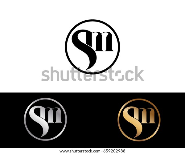 Sm Text Gold Black Silver Modern Stock Vector (Royalty Free) 659202988