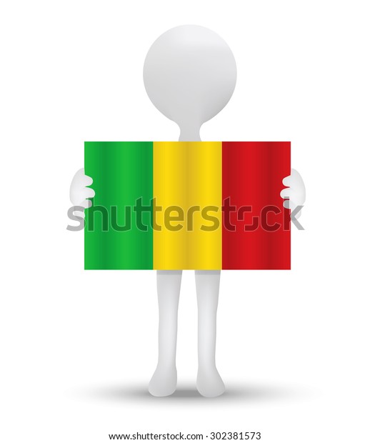Small 3d Man Holding Flag Republic Stock Vector (Royalty Free ...