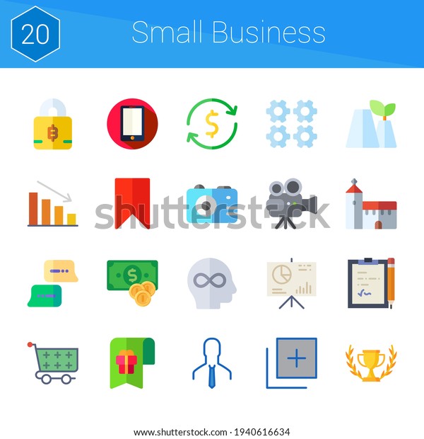 Small Business Icon Set 20 Flat Stock Vector (Royalty Free) 1940616634 ...