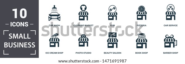 Small Business Icon Set Contain Filled Stock Vector (Royalty Free ...