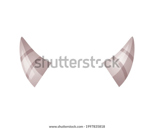 Small Cartoon Horns Isolated On White Stock Vector (Royalty Free ...
