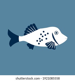 Small Cartoon White Blue Fish Simple Stock Vector (Royalty Free ...
