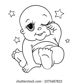 Baby Cartoon Outline Stock Vector (Royalty Free) 1293578023