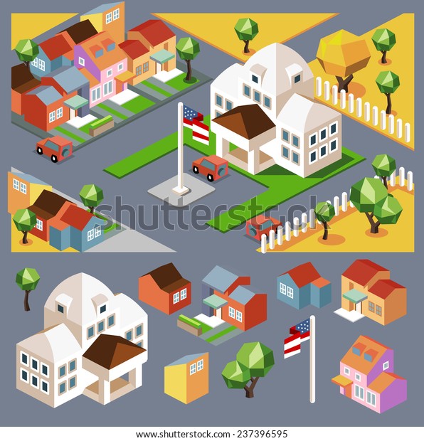 Small Colorful Neighborhood Vector Stock Vector (Royalty Free) 237396595