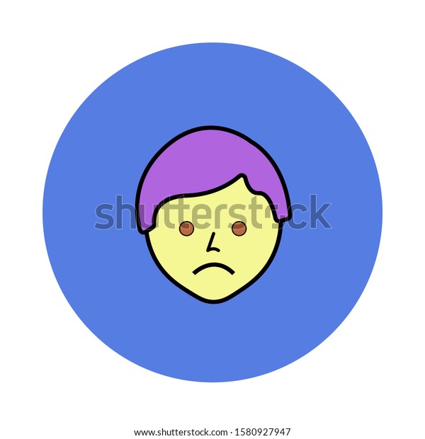 Small Colour Sad Human Face Icon Stock Vector (Royalty Free) 1580927947 ...