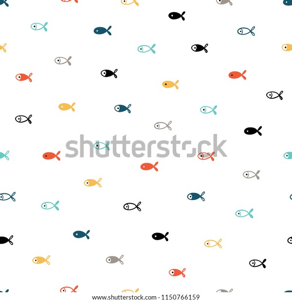 Small Fishes Seamless Pattern Background Kids: vetor stock (livre de ...