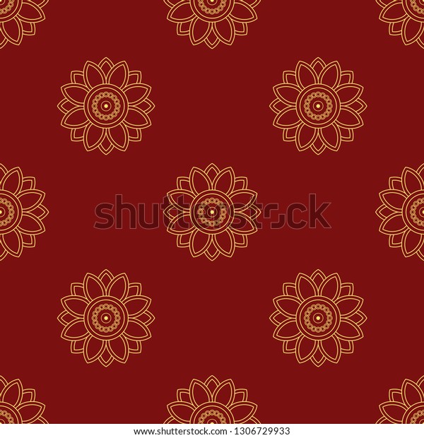 Small Flower Fabric Print Red Yellow Stock Vector (Royalty Free ...